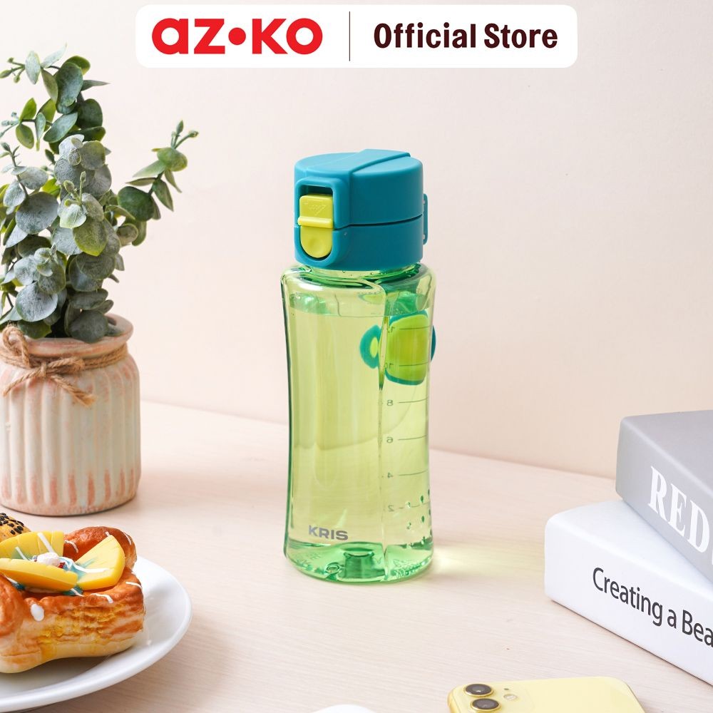 Jual AZKO Kris 450 ml Botol Minum Tritan Pop Up - Hijau Water Drinking ...