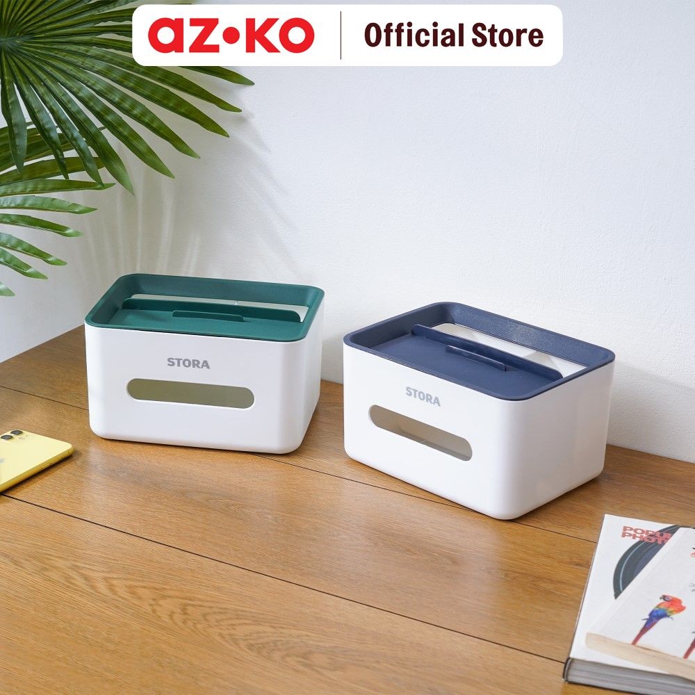 Jual AZKO Stora Kotak Tisu Dengan Kompartemen Tissue Box Holder Tempat ...