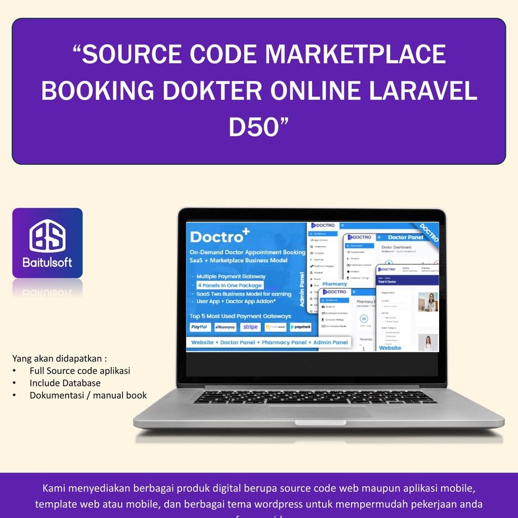 Jual SOURCE CODE MARKETPLACE BOOKING DOKTER ONLINE LARAVEL D50 | Shopee Indonesia