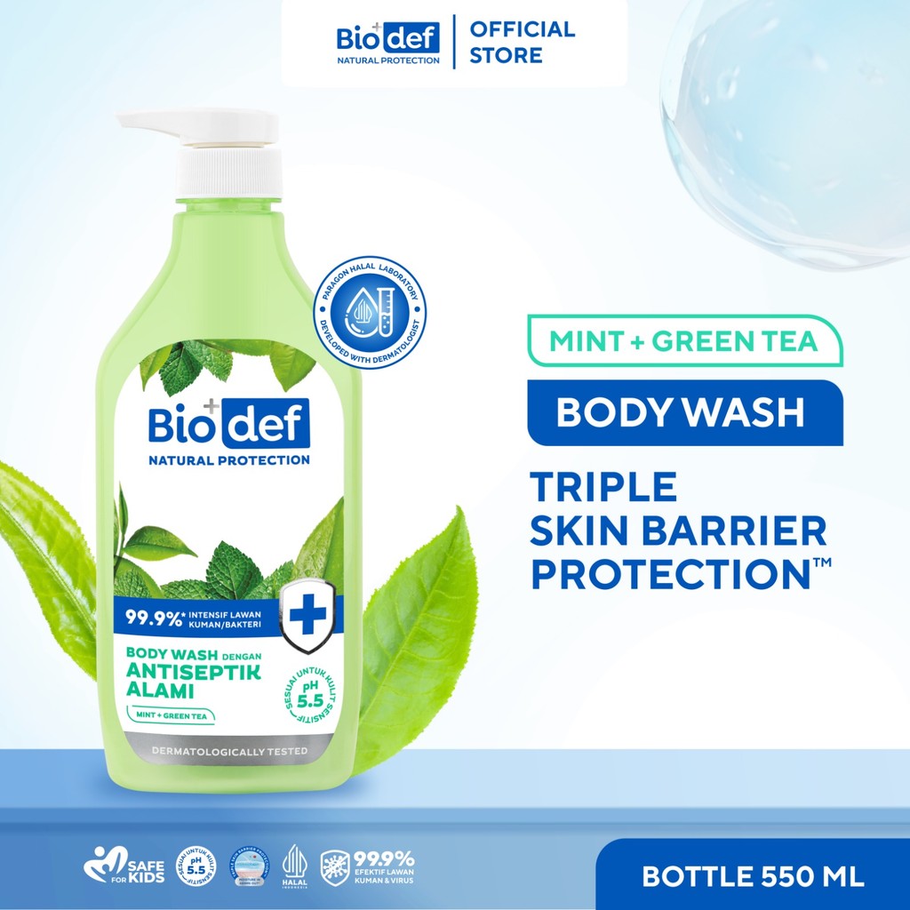 Jual Biodef Mint+Green Tea Botol 550ml| Sabun Mandi Cair Antiseptik ...