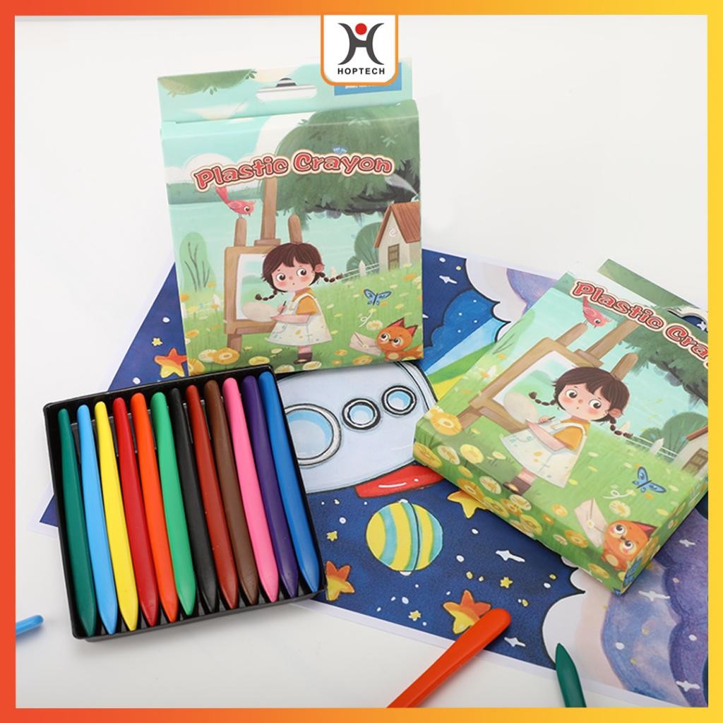 Jual Crayon Set Krayon Plastik 12/24 Warna Cerah Bentuk Segitiga ...