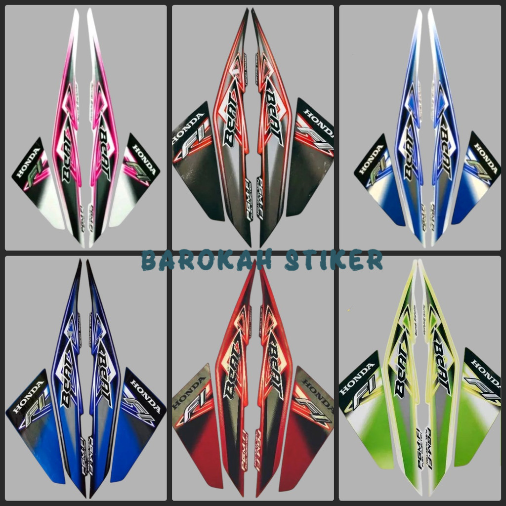 Jual Striping stiker polet motor honda beat fi 2013 hitam oren stiker ...