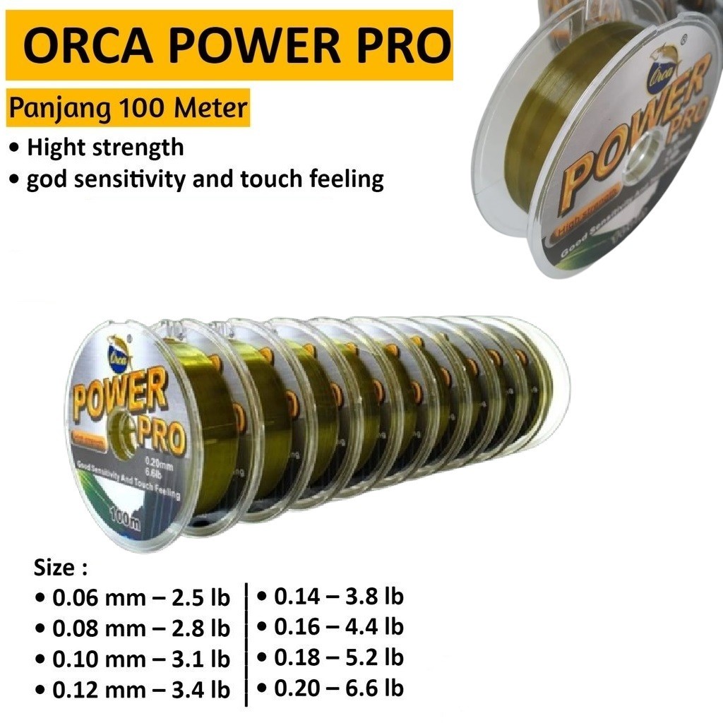 Jual Senar pancing Orca Power Pro connecting 0.06 0.08 0.10mm bisa COD ...