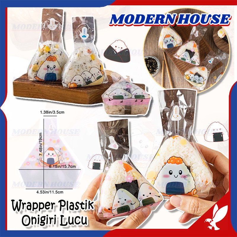 Jual 50/PCS Wrapper Plastik Onigiri /Plastik OPP Segitiga Kemasan ...