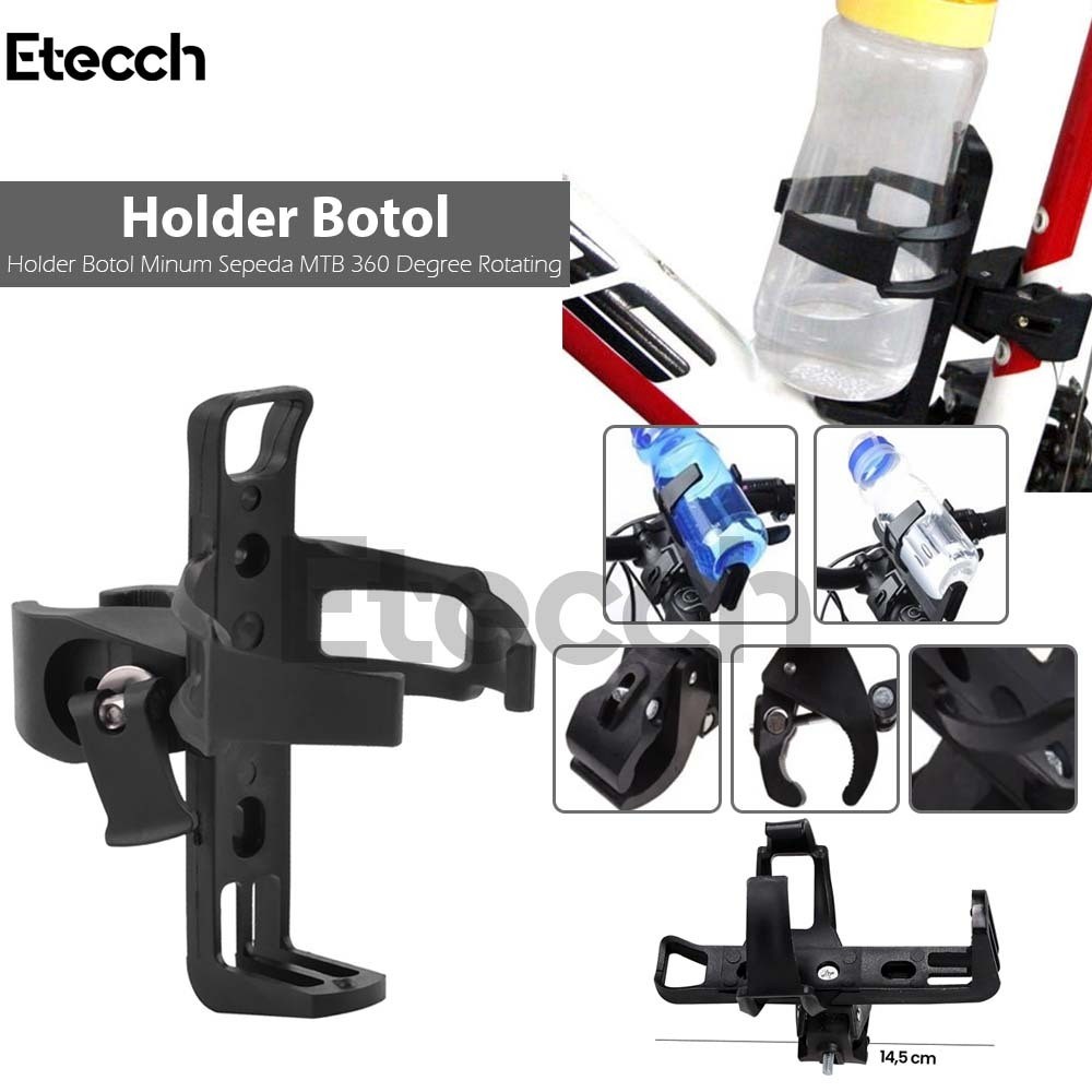 Jual Holder Botol Minum Sepeda MTB 360 Degree Rotating - Black | Shopee ...