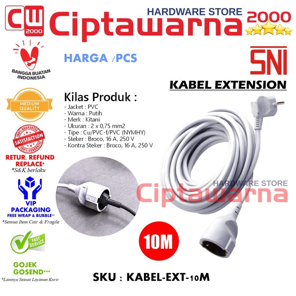 Jual Kabel Listrik Tambahan (Extension) 10 Meter | Shopee Indonesia
