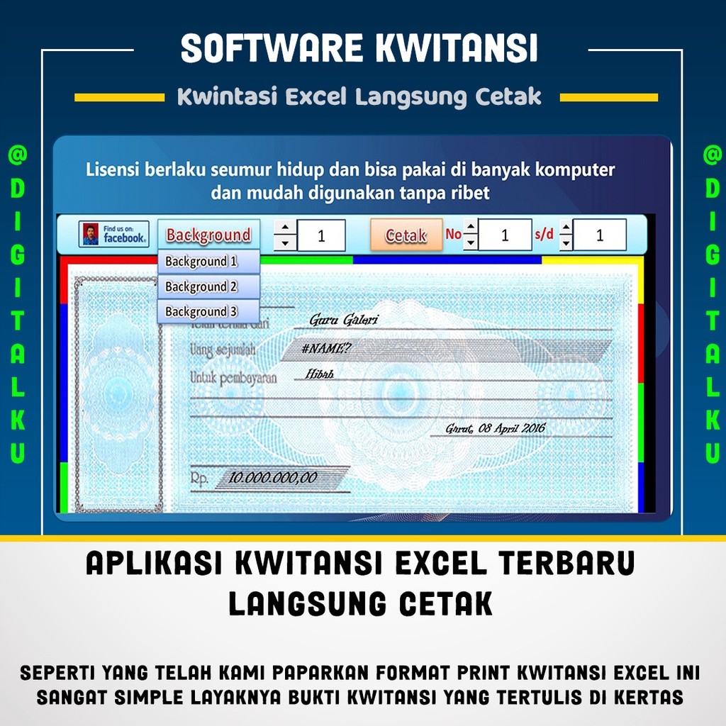 Jual Software Aplikasi Kwitansi Excel Terbaru Langsung Cetak | Shopee ...