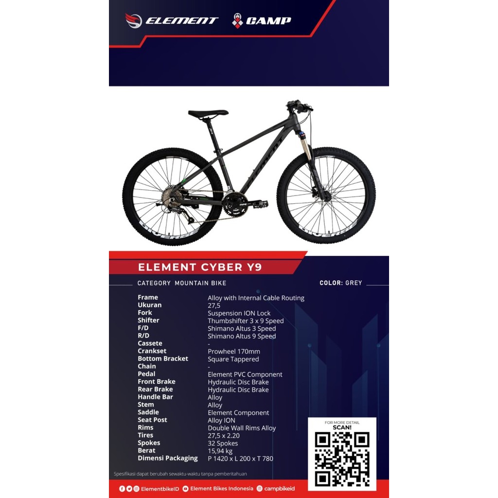 Jual [GARANSI RESMI] Pacific CAMERON 5.0 Alloy 27.5 inch MTB Sepeda ...