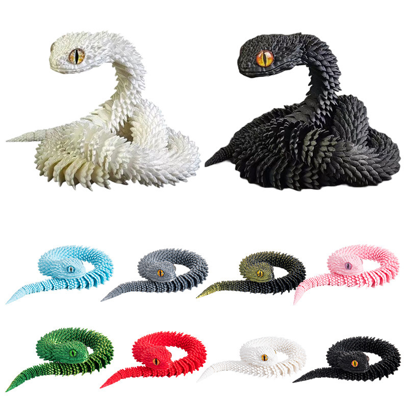 Jual 3D Printed Snake Articulated Realistic 3D Printed Animals Creative ...