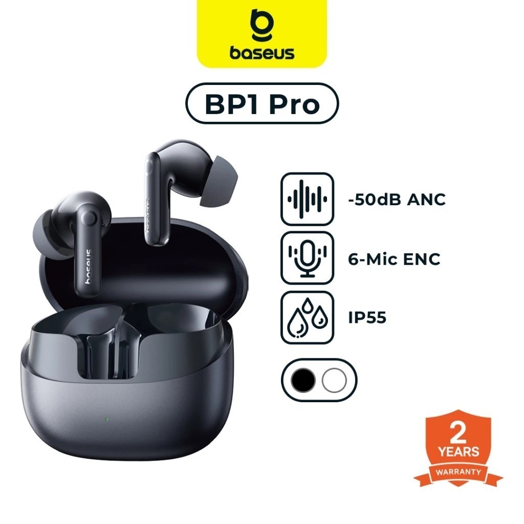 Jual Baseus BP1 Pro TWS ANC Hi-Res LDAC -50dB 6 Mic ENC with IP55 & 55H ...