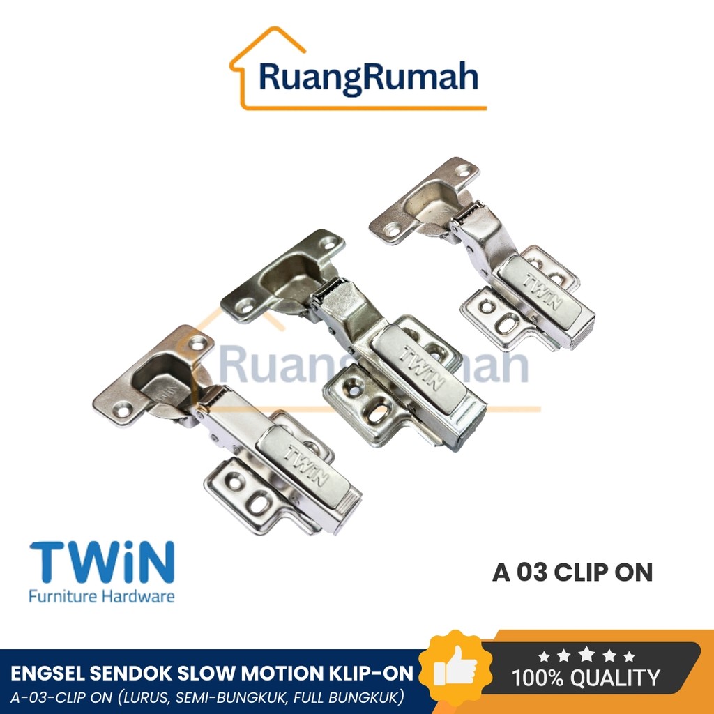 Jual (1 Pasang) Engsel Sendok Slow Motion Hidrolis Klip On TWiN SM-L4 ...