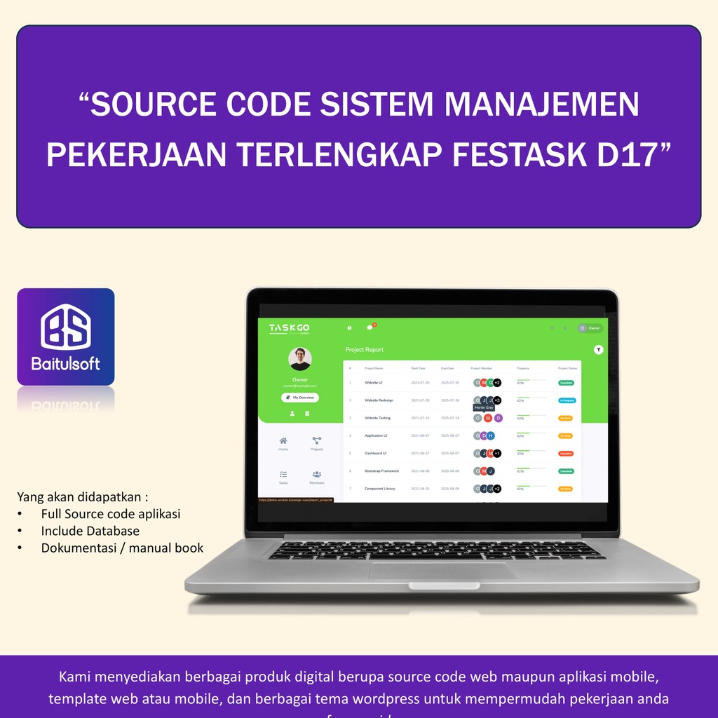 Jual D17 - TASKGO SAAS - TASKS MANAGEMENT TOOL SOURCE CODE BY BAITULSOFT | Shopee Indonesia