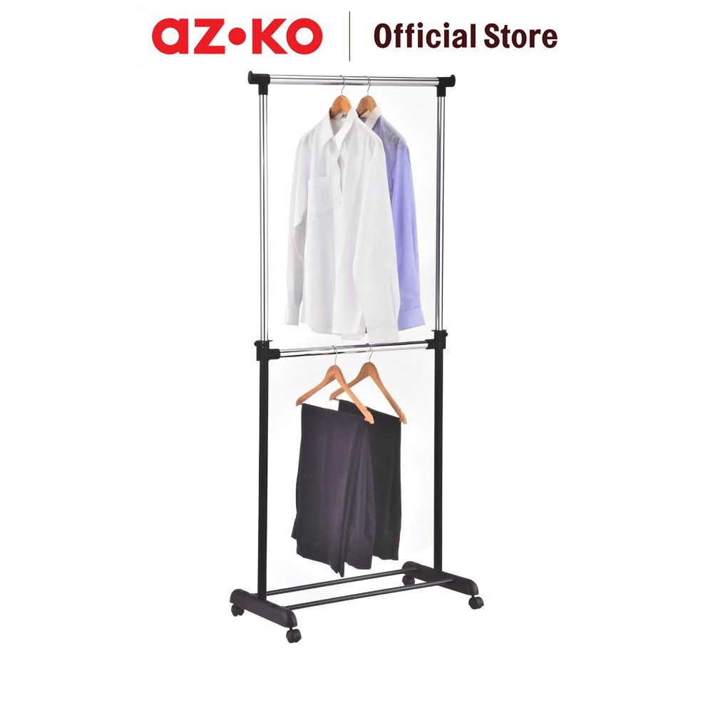 Jual AZKO Stora 83x44x97 cm Gantungan Baju 2 Tingkat Stand Hanger ...