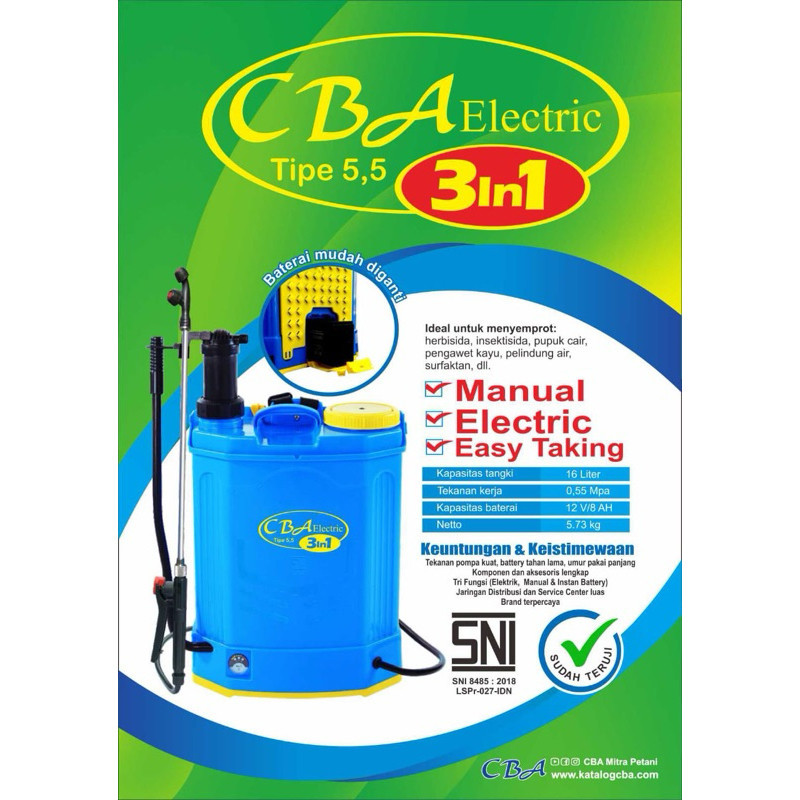 Jual POMPA HAMA CBA TIPE 3 POMPA SEMPROT ELEKTRIK DAN MANUAL 2 fungsi ...