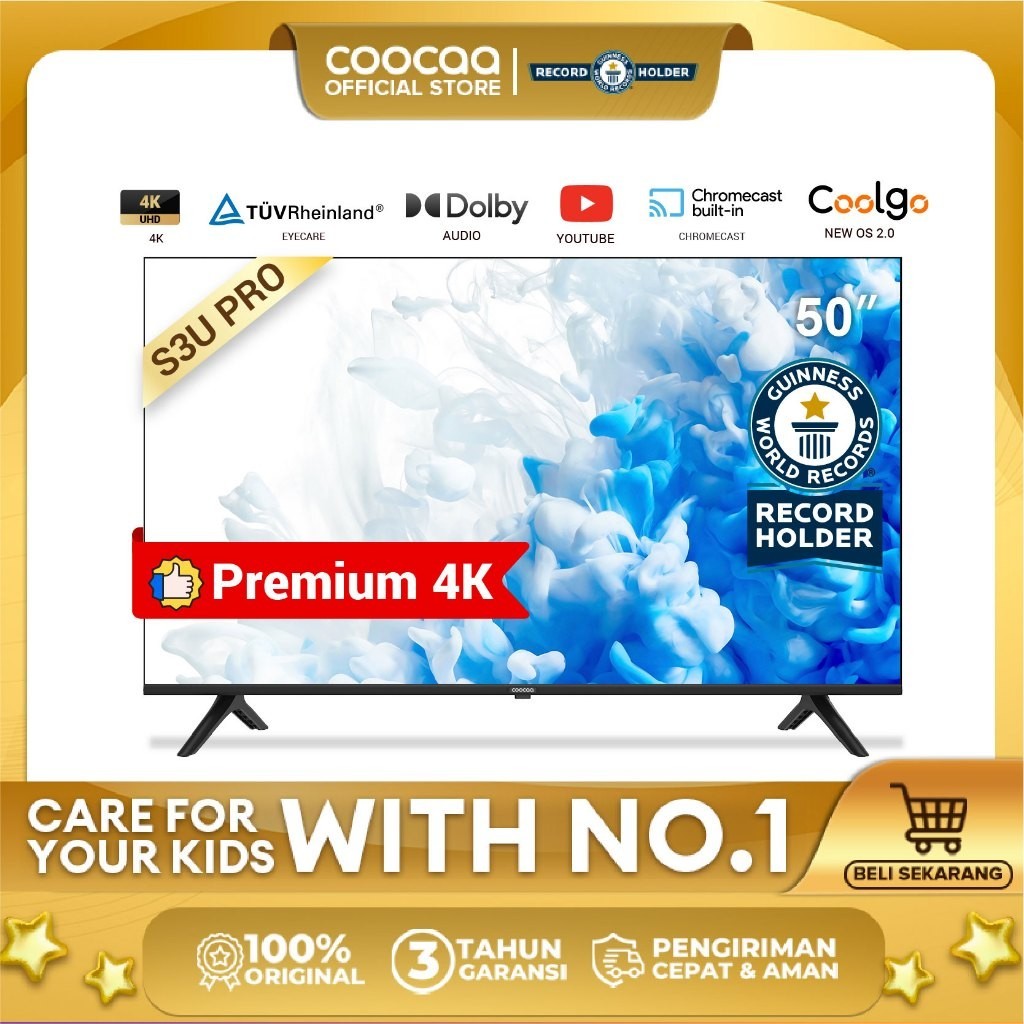 Jual Coocaa 50 Inch Smart TV 4K UHD HDR10 Dolby Audio YouTube Prime ...