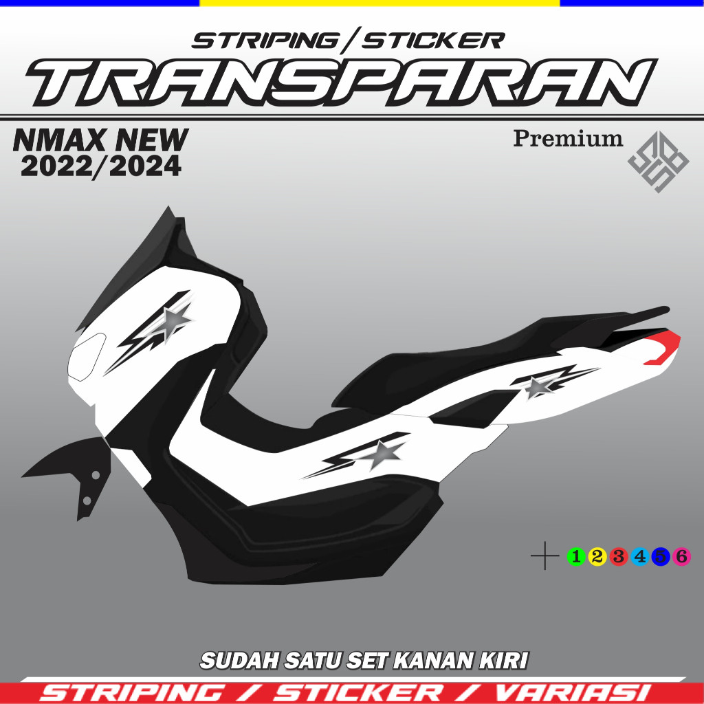 Jual Sticker Striping Transparan UV NMAX 155 New VVA Simple List NMAX ...
