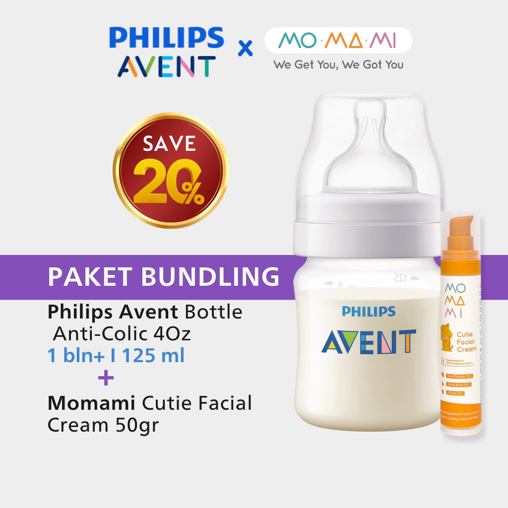 Jual Bundle Philips Avent Bottle Anti-Colic 4Oz 1P (125ml 1pc)-SCY100 ...