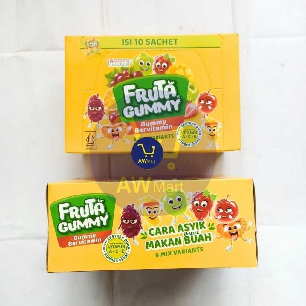 Jual FRUTA GUMMY 1 BOX ISI ( 10 SACHET X 25 GRAM ) - GUMMY BERVITAMIN ...