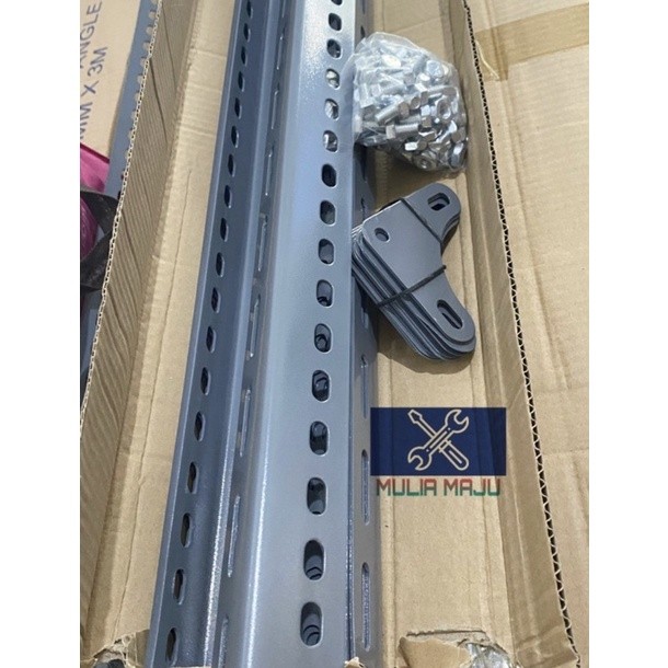 Jual AF36EL besi siku lubang 2.1mili 3meter/ Besi Siku 2mili Tebal 3kg ...
