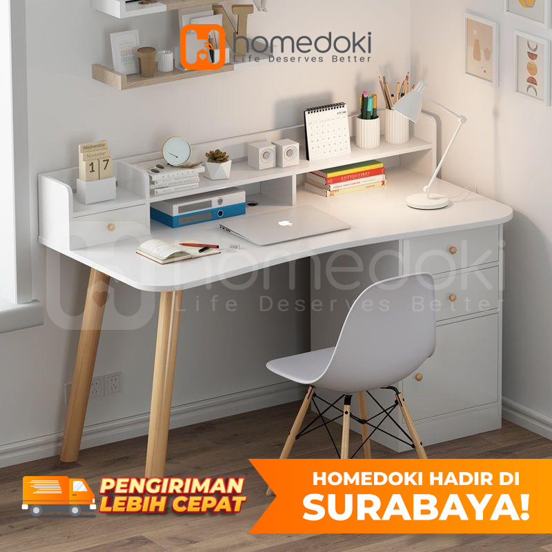 Jual Homedoki Meja Belajar / Meja Komputer / Meja Kerja Kayu / Meja Kantor / Meja Rias Minimalis ...