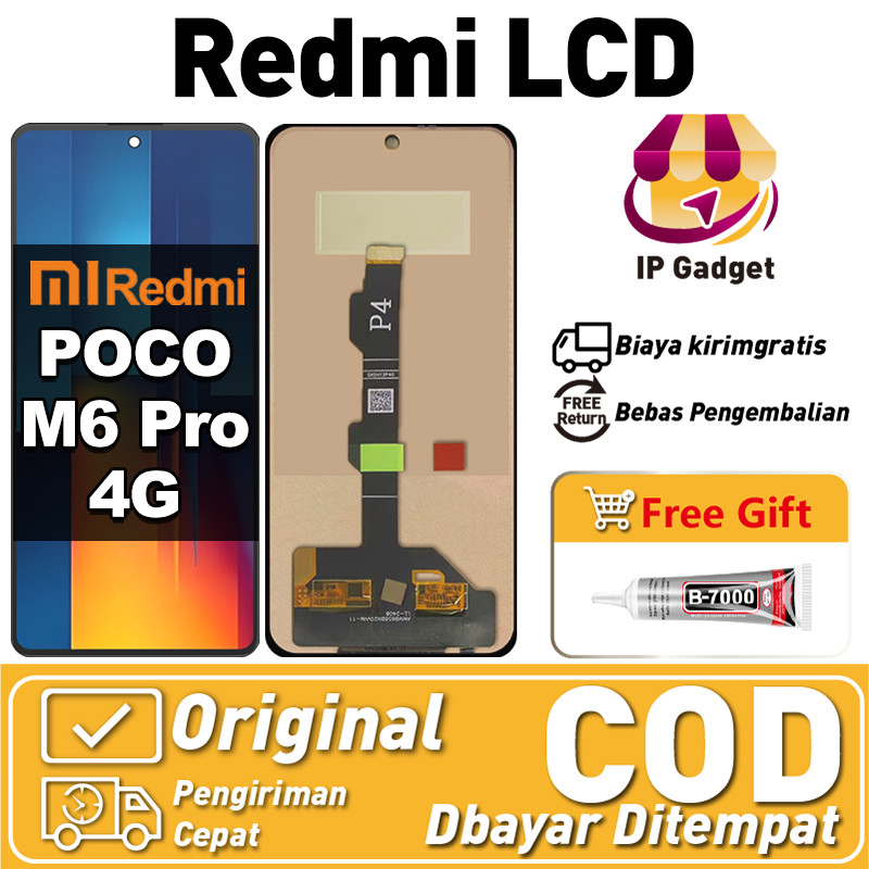 Jual Original LCD POCO M6 Pro 4G fullset ori asli Layar hp touchscreen ...