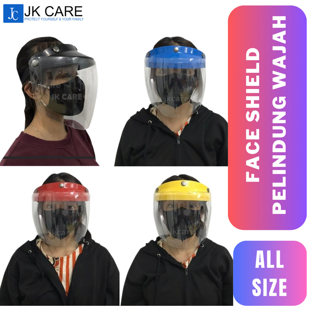 Jual JK Care Face Shield Helm APD Kaca Antifog Fleksibel Bisa Atur Naik ...