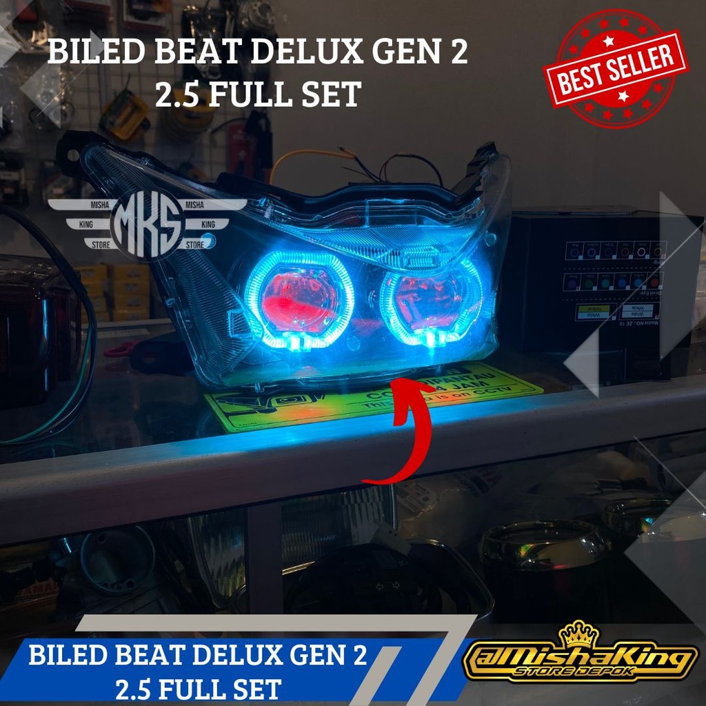 Jual LAMPU BILED BEAT DELUX GEN 2 2024 2.4 FULL SET 2 MATA | Shopee ...