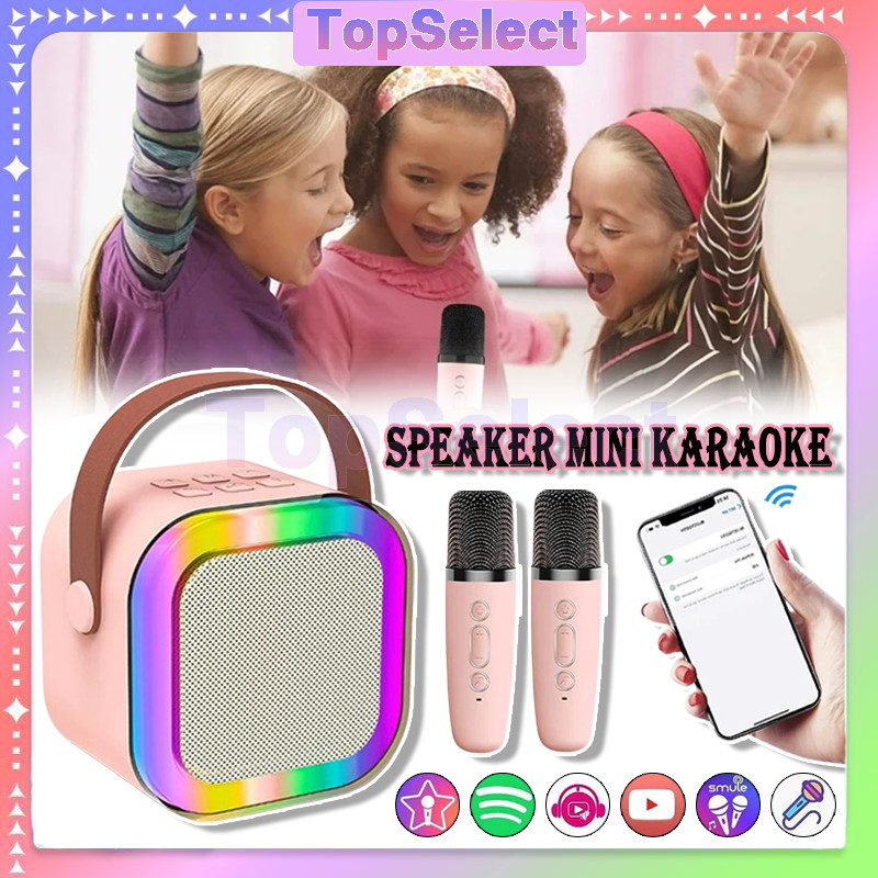 Jual 1 Set Home Karaoke Speaker With 2 Mic Bluetooth /Mini Portable Karaoke Speaker /Mini ...