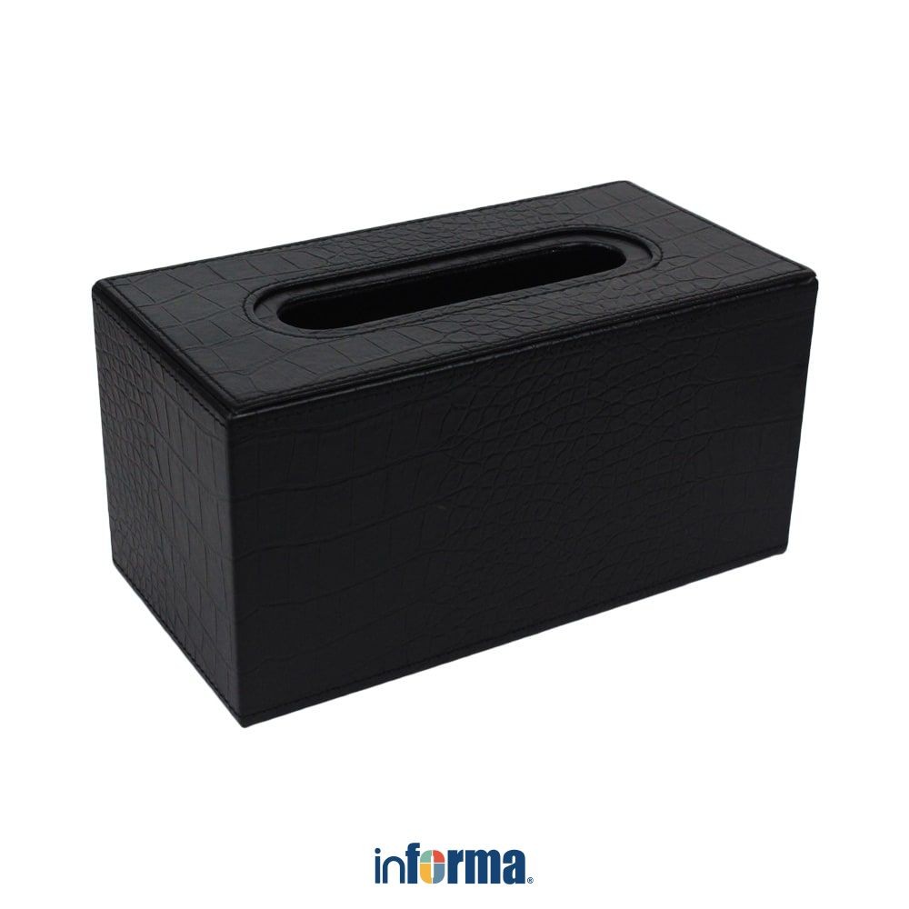 Jual Informa Kotak Tisu Kulit Croco - Hitam Tissue Box Holder Tempat ...