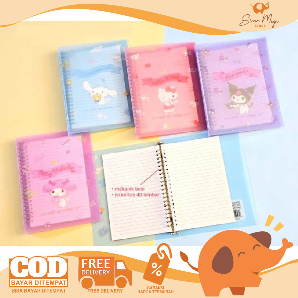 Jual Fancy Binder Note Besi Ukuran A5 LB-6808 Motif Sanrio Loose Leaf 40 Lembar | Shopee Indonesia