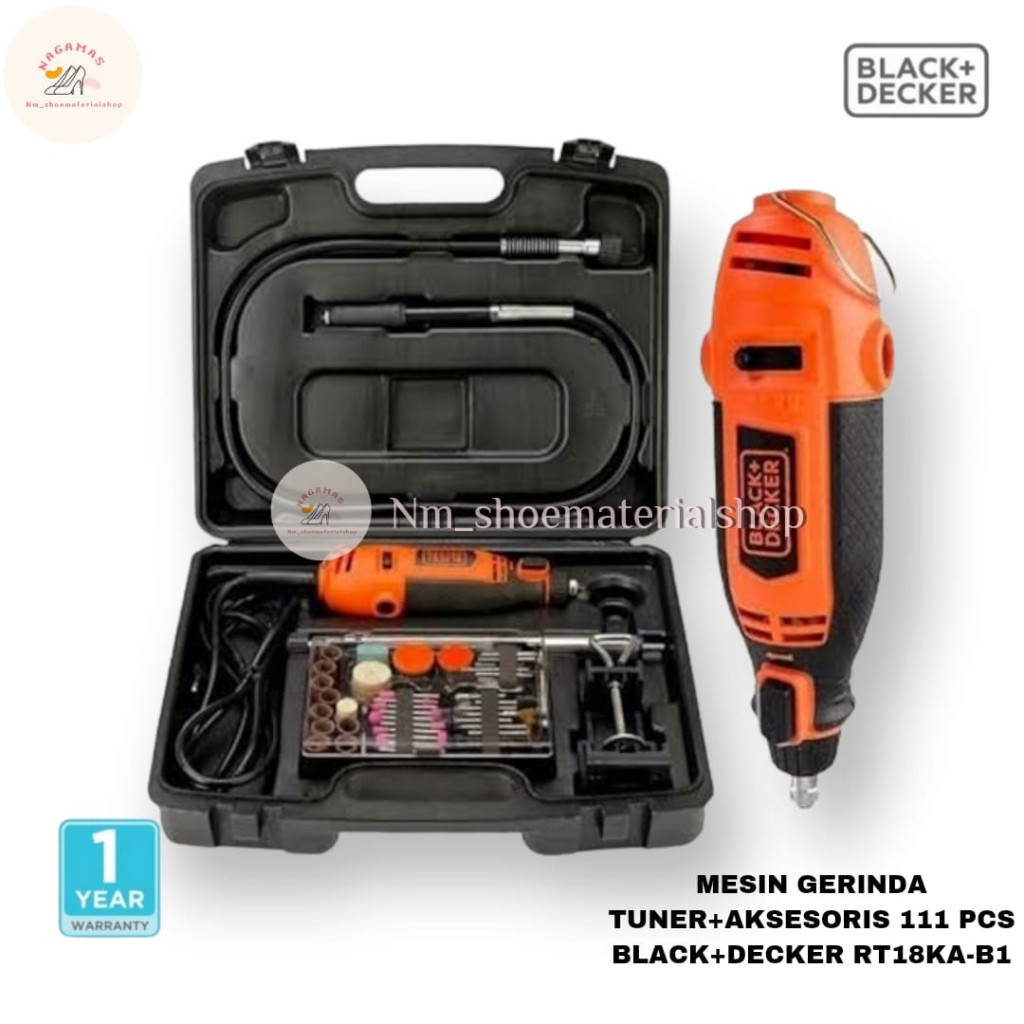 Jual Black+Decker Mesin Gerinda Mini Rotary Tool Tuner (RT18KA-B1) | Shopee Indonesia