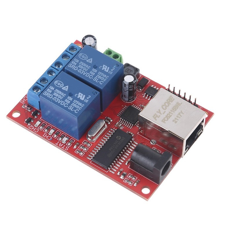 Jual LAN Ethernet 2 Way Relay Board Delay Switch TCP/UDP Controller Module WEB Server | Shopee ...
