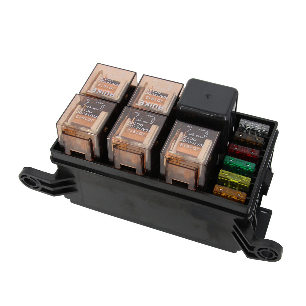 Jual 6 Ways Auto Relay Fuse Box Assembly 12/24V40A Relay Car Insurance ...