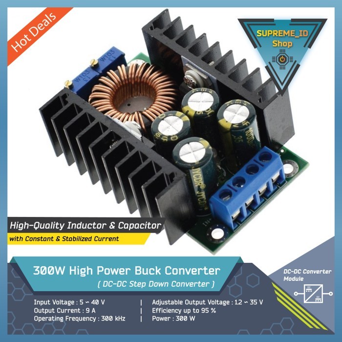 Jual HD99 300W High Power DC-DC Step Down Buck Converter +Constant Current | 10A | Shopee Indonesia