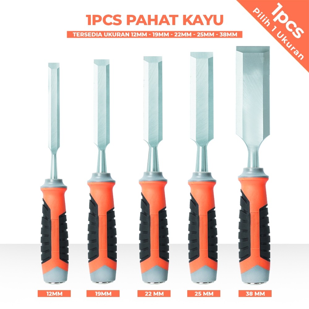Jual Alat Pahat Kayu 12-38MM Punch Wood Chisel Tatah Kayu dengan Bilah ...