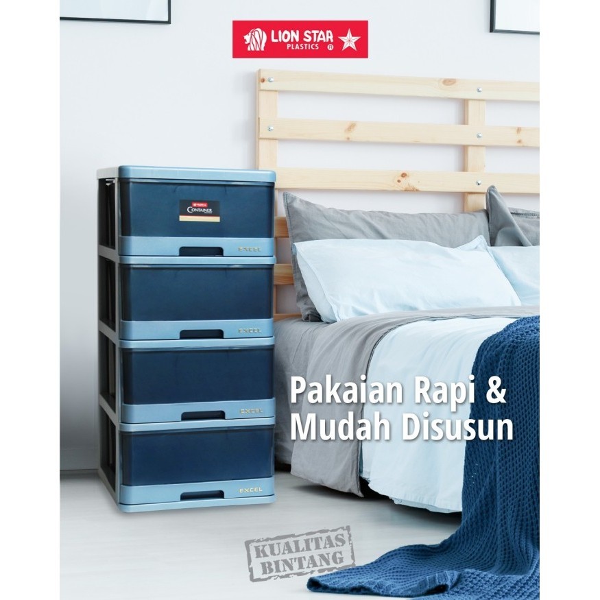 Jual LUXTON LION STAR Laci Susun 3 sampai 5 Tingkat Excel Container M4 ...