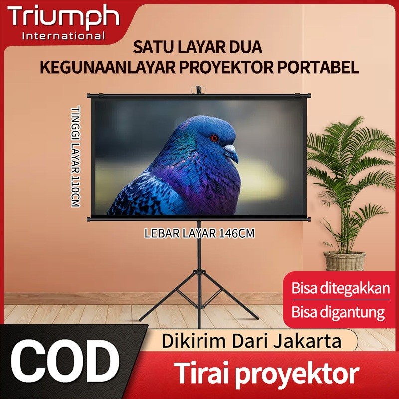 Jual Layar Proyektor 4:3 Layar proyektor gantung dan berdiri di lantai ...