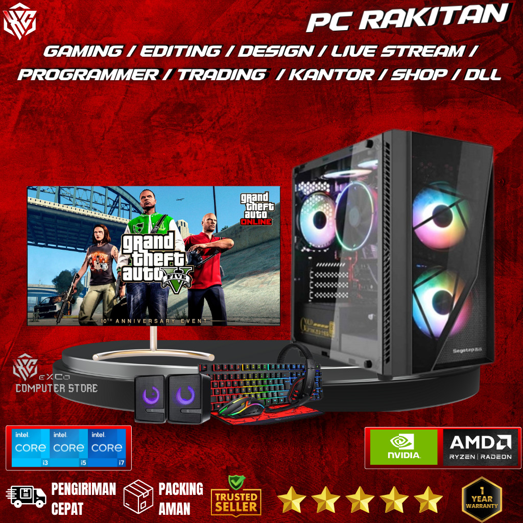 Jual PC Gaming & Editing Core i7 RAM 16GB SSD 512GB VGA 4GB DDR5 Rakitan Termurah Fullset ...