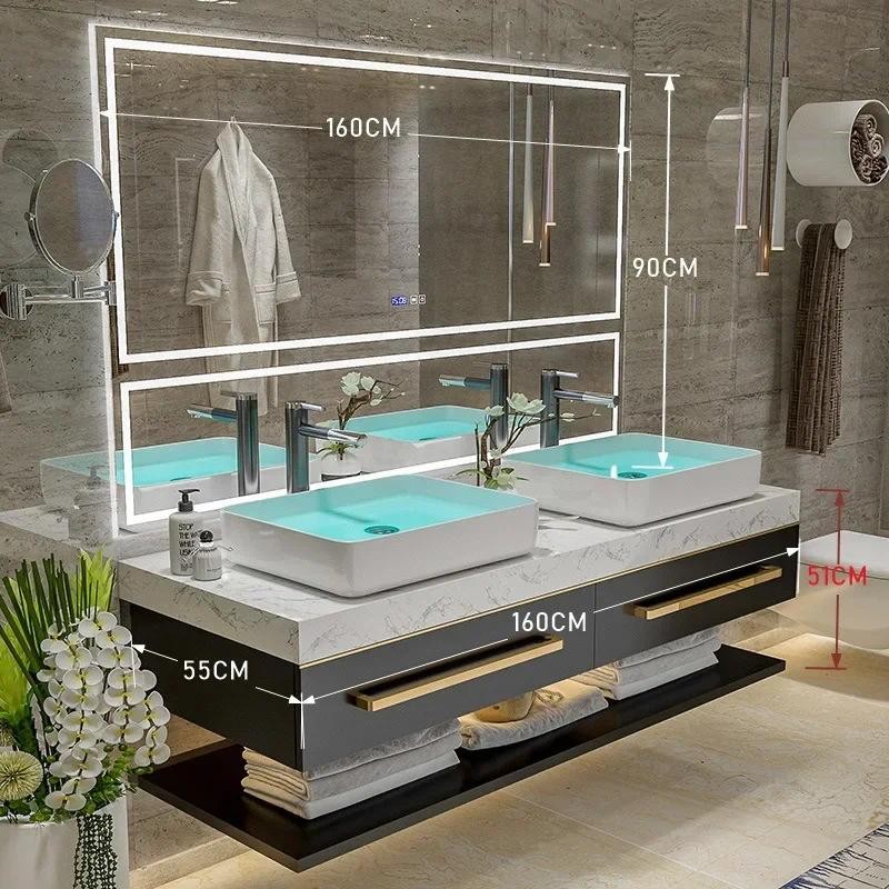 Jual hotel modern style grey color bathroom cabinet vanities bathroom ...