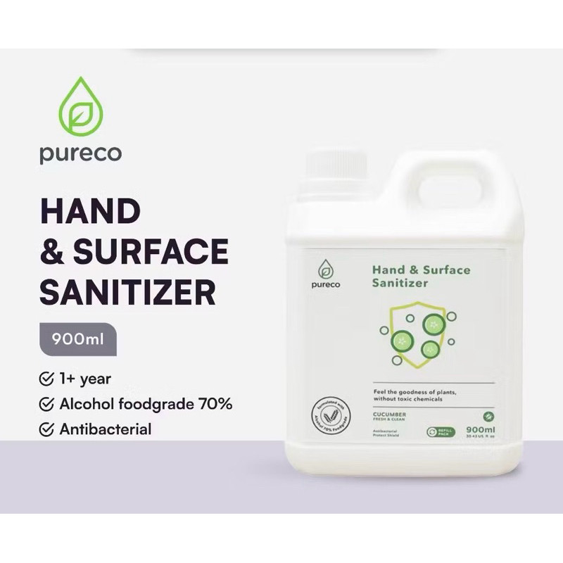 Jual PURECO - HAND SURFACE SANITIZER 900 ML | Shopee Indonesia