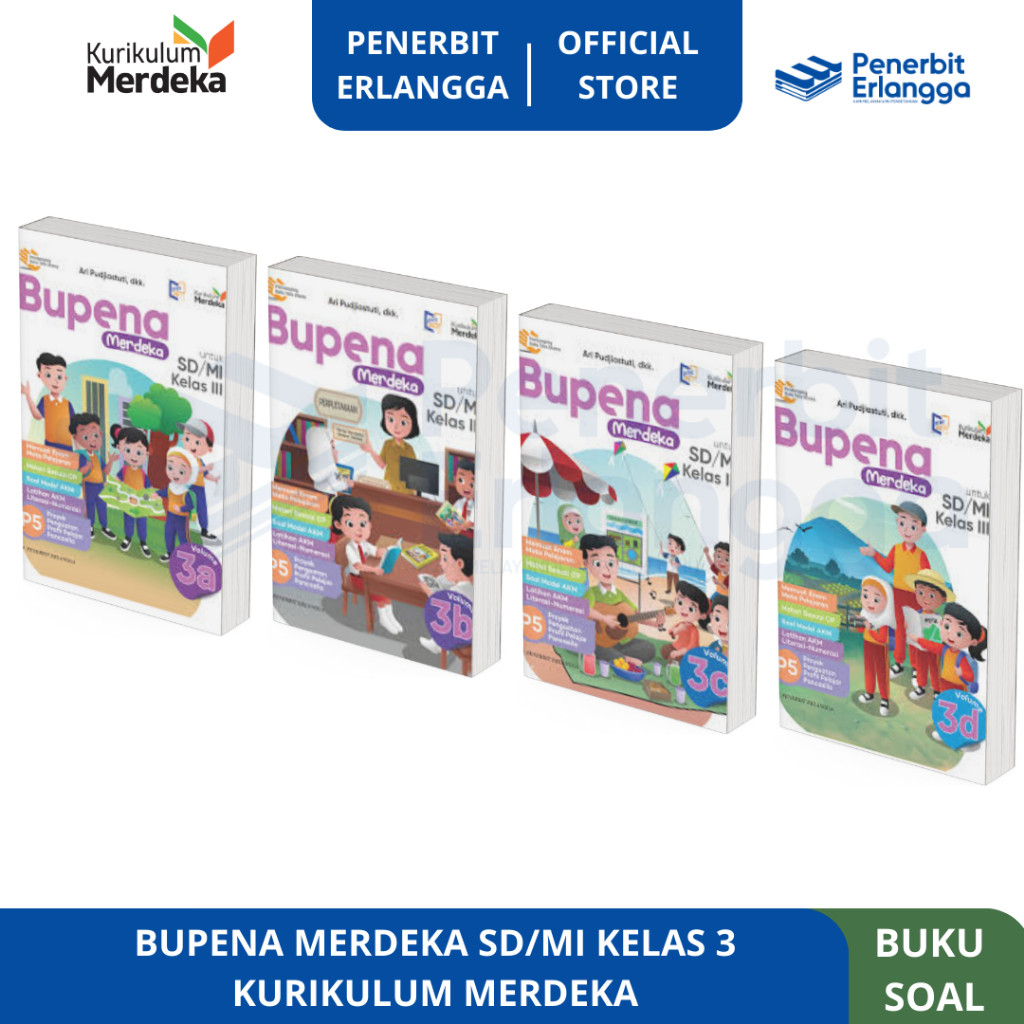 Jual BUPENA MERDEKA SD/MI KELAS 3A , 3B , 3C ,3D - KURIKULUM MERDEKA - Erlangga | Shopee Indonesia