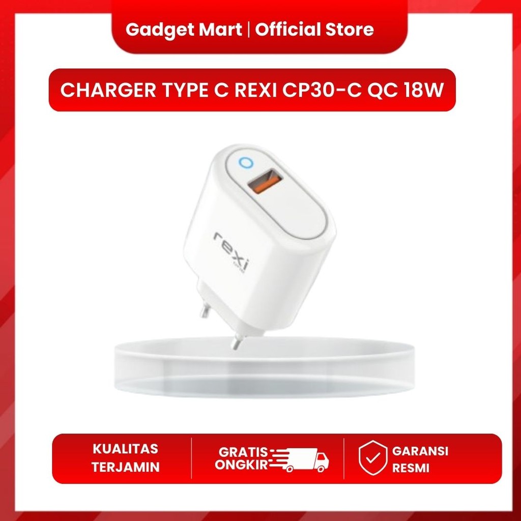 Jual CHARGER TYPE C REXI CP30-C QC 18W | Shopee Indonesia