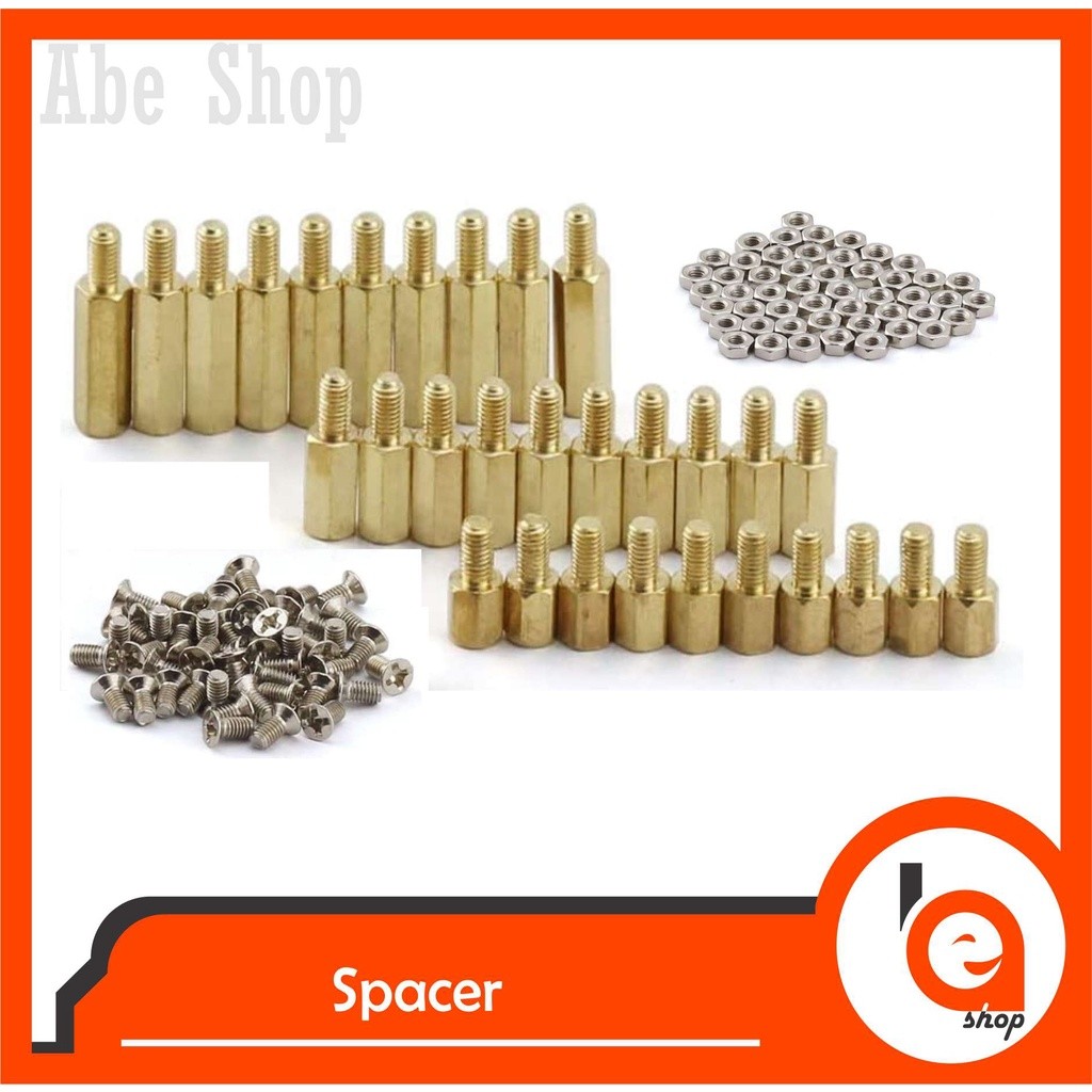 Jual Spacer PCB Dudukan pcb uk 5 10 20 mm x 3 mm Logam Mur Baut Abe ...