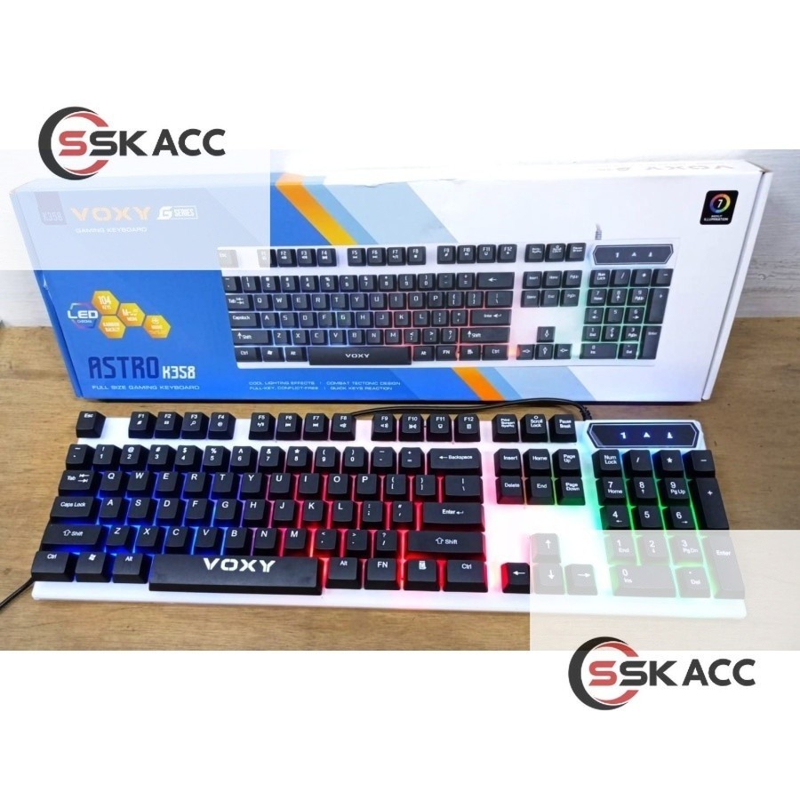 Jual Keyboard Gaming Voxy K358 LED RGB DISTRIBUTORACC-KOMPUTER | Shopee ...