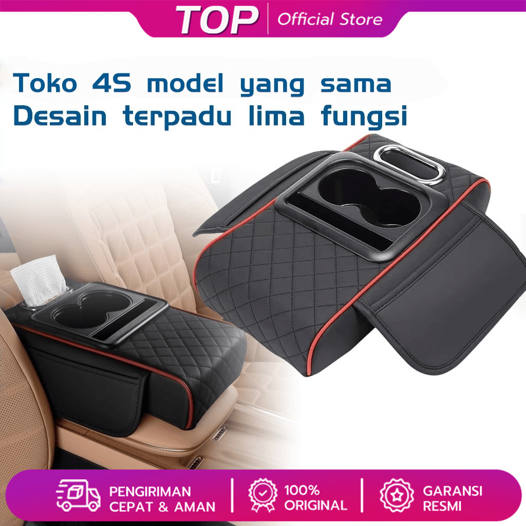 Jual 4 in 1 Armrest Pad Mobil Kotak Tisu Mobil Tempat Botol / Console ...