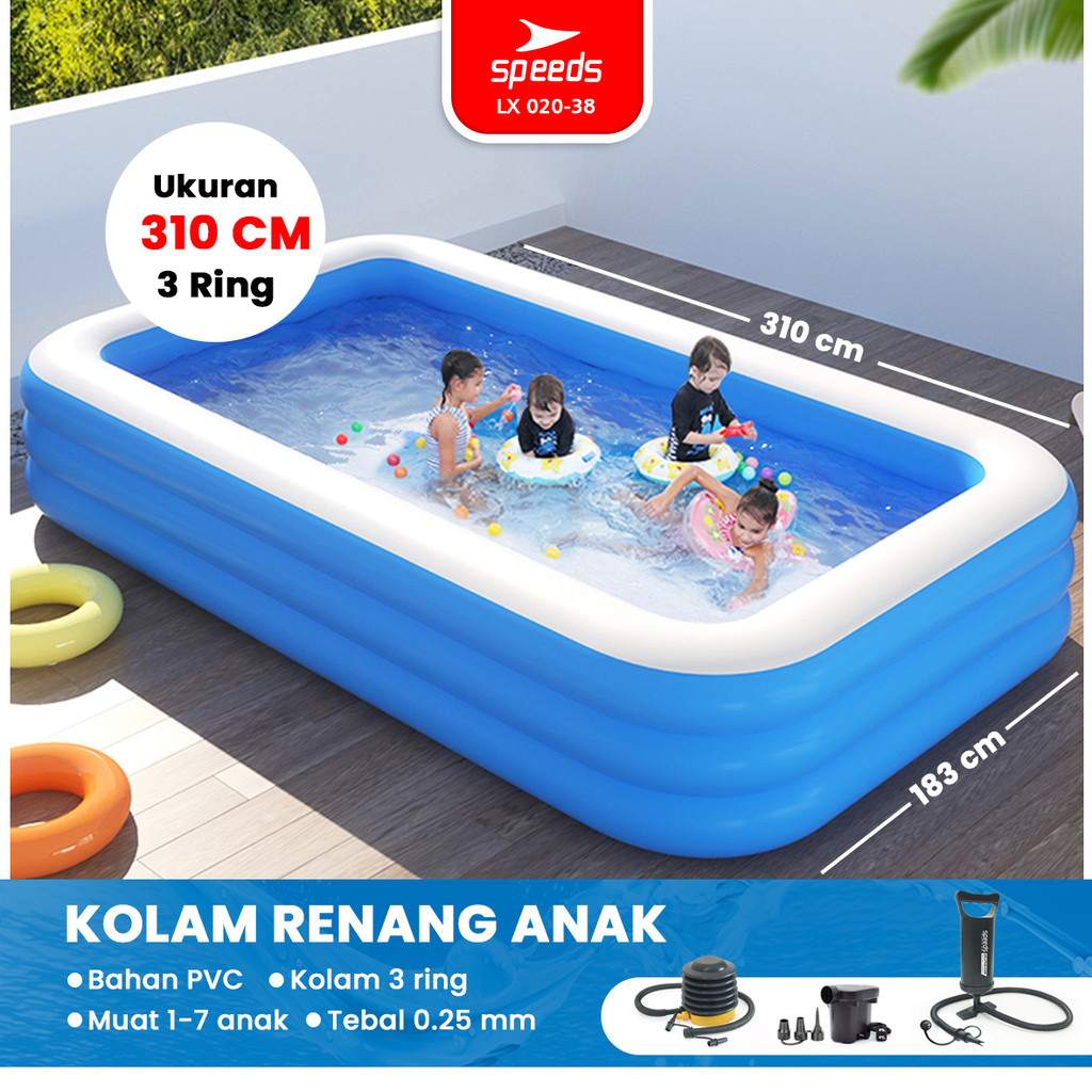 Jual SPEEDS Kolam Renang Anak Tiup 310cm Jumbo Kolam Renang Pompa Bahan ...