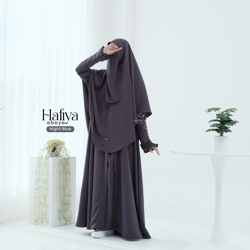 Jual Hijab Almuizz - Hafiya Abaya Dress Gamis 2 in 1 Outfit Umroh Haji Lengan Plisket (Abaya ...