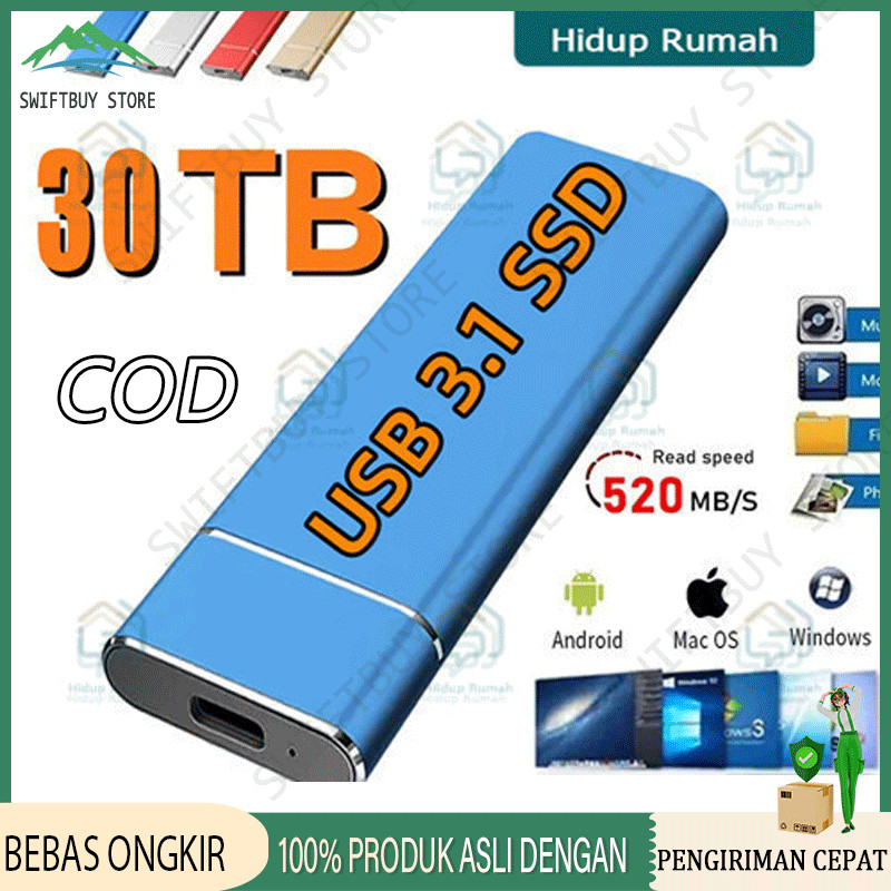 Jual SSD Eksternal 4TB USB 3.0 Type-C ssd laptop PC ssd portable ...