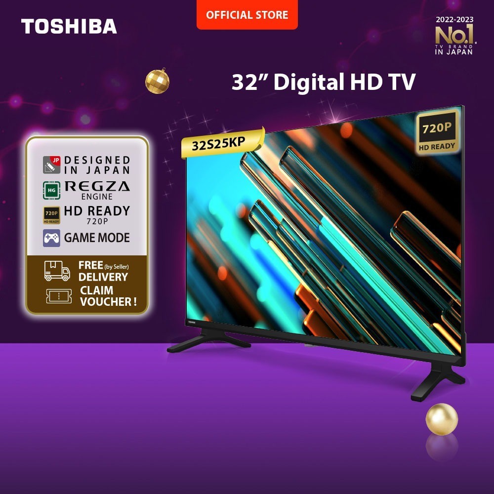 Jual Toshiba 32 Inch LED TV HD Digital Tanpa STB HDMI USB Slim + Bracket Antena + Pasang 32S25KP ...