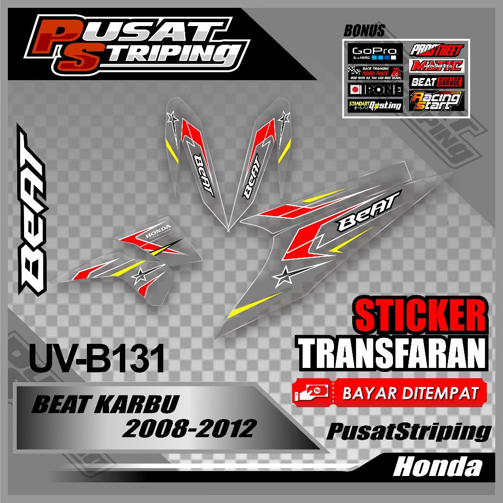 Jual STICKER STRIPING TRANSPARAN DESAIN SIMPLE ELEGANT BEAT KARBU 2008 ...